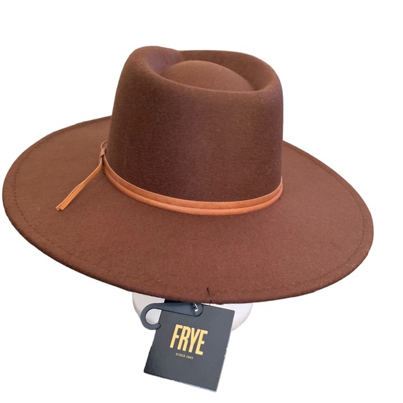 Frye | Accessories | Frye Brown Wide Brim Fedora Cowboy Dented Crown ...